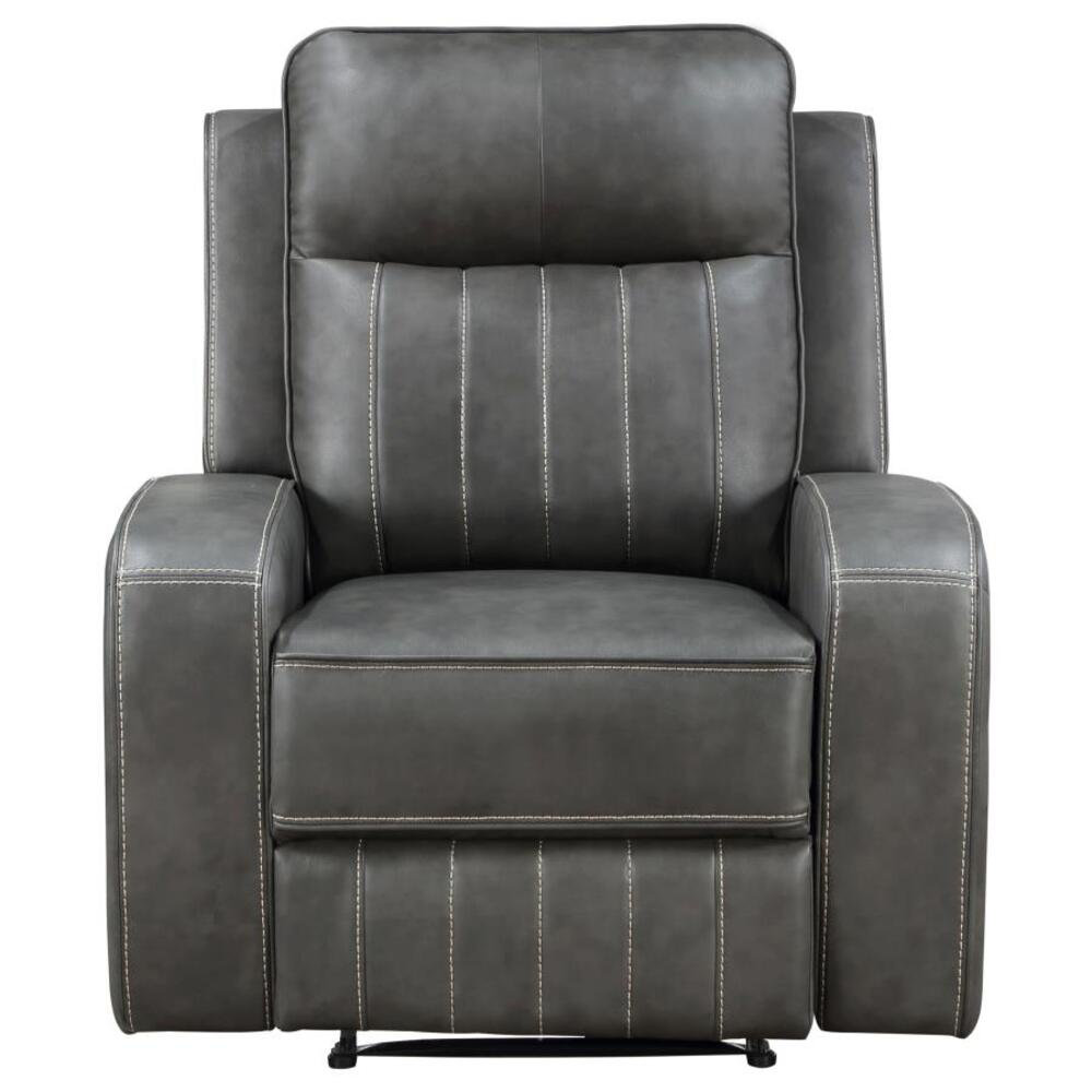 Coaster Raelynn Upholstered Track Arm Recliner Grey | Wayfair