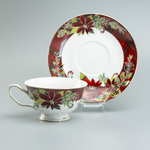 Grace's Tea Ware Porcelain Red Poinsettia 11-Piece Tea Set & Reviews ...
