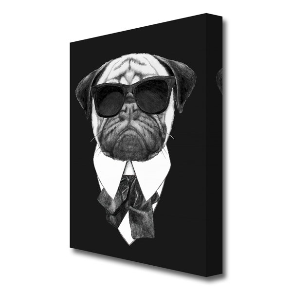 East Urban Home Mafia Pug Dog Wildlife - Wrapped Canvas Art Prints ...