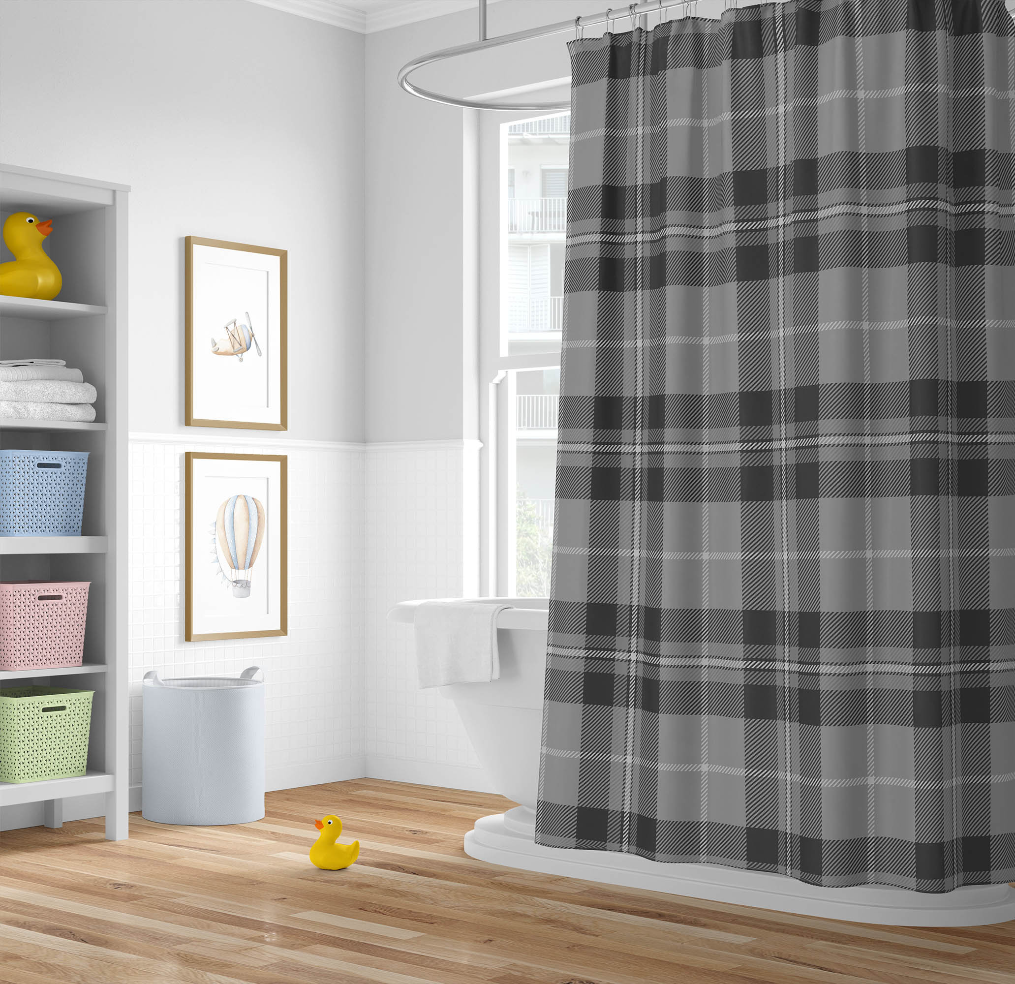 Christopher's Corner Tartan Block Shower Curtain | Wayfair
