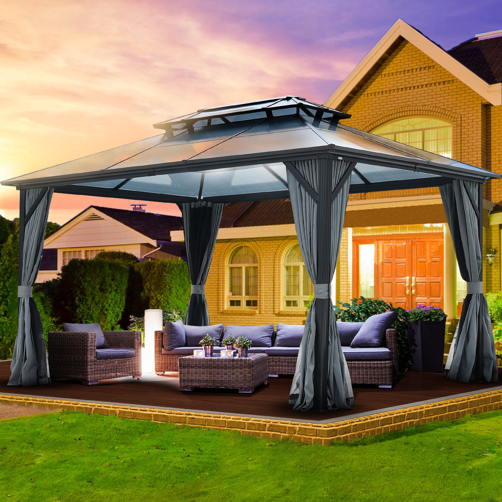 Abrahams Powder Coated Aluminum Vault Gazebo - Wayfair Canada