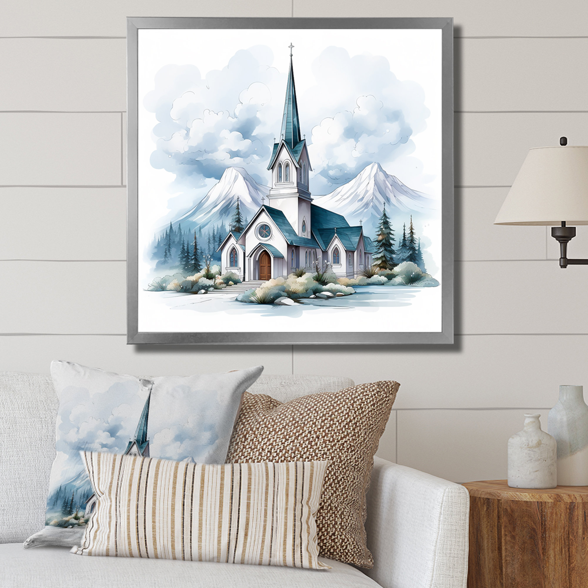 Lark Manor™ Mountain Church Sanctuary II - Church Wall Art | Wayfair
