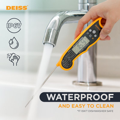 DEISS Pro Ultra Fast Digital Meat & Cooking Waterproof Thermometer with ...