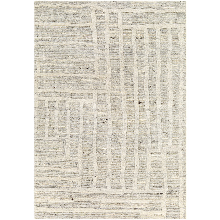 Surya Edwardo Handwoven Wool Beige/Light Gray Area Rug & Reviews | Perigold