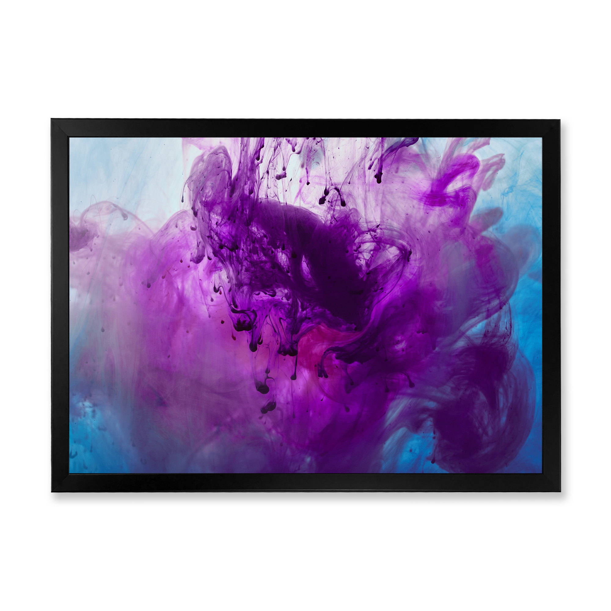 Wrought Studio™ Purple Blue Mixing Ink Color - Modern Canvas Wall Decor ...