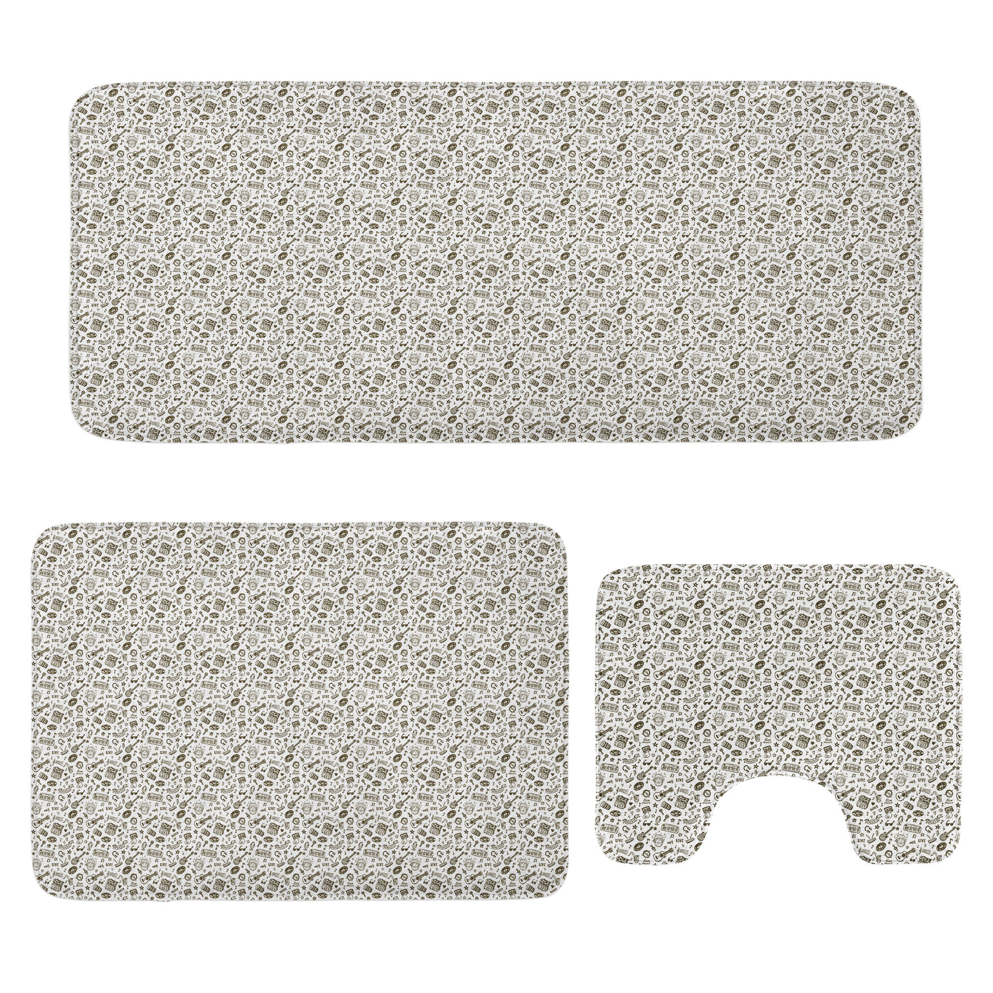 East Urban Home Hipster Bathroom Rug Set 3 Pieces U-Shape & Rectangle ...