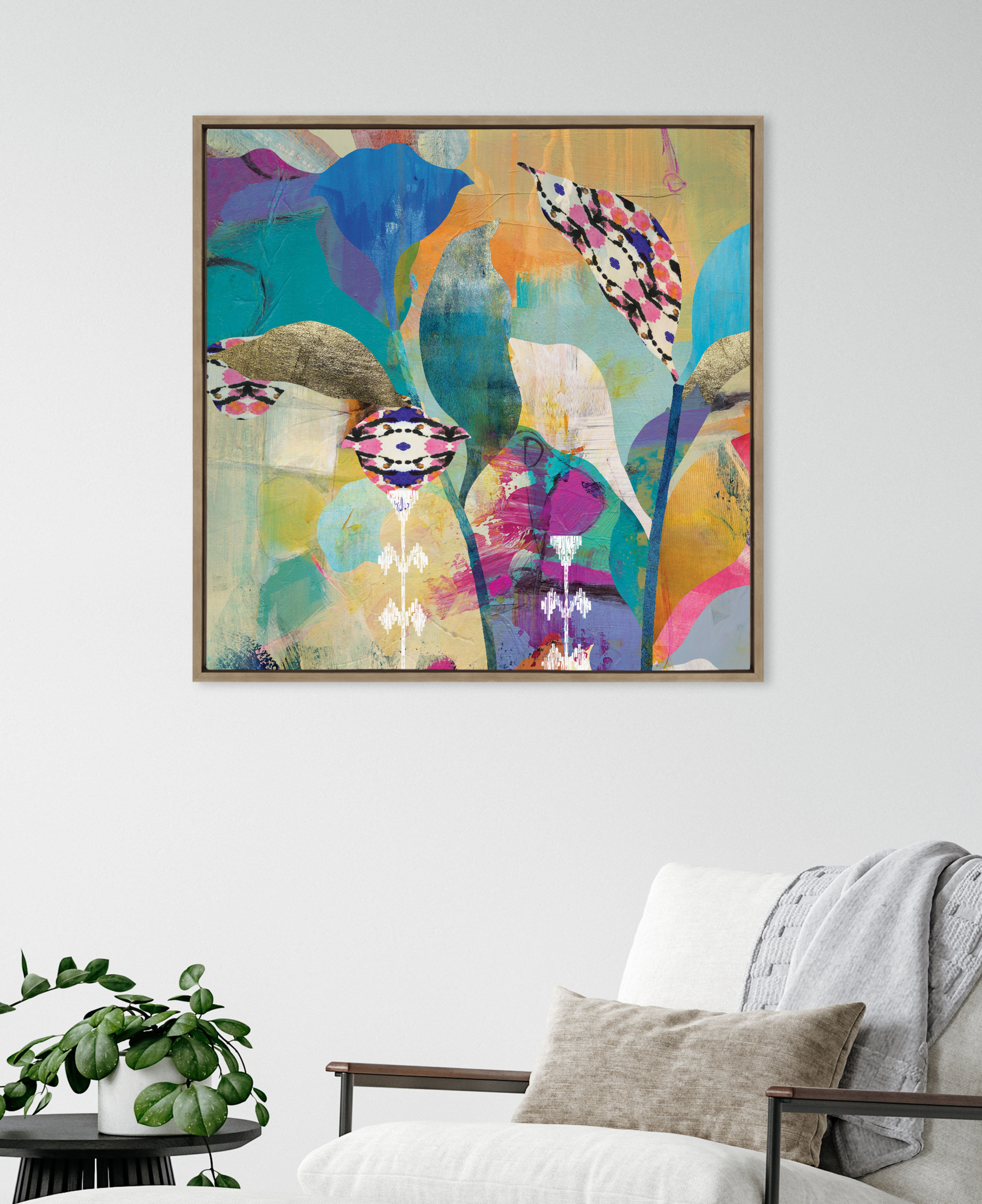 Orren Ellis Abstract Flower Love by Nikki Chu Framed Canvas Wall Art ...