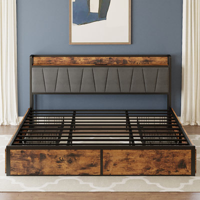 17 Stories California King Bed Frames with Headboard and Strong Metal ...