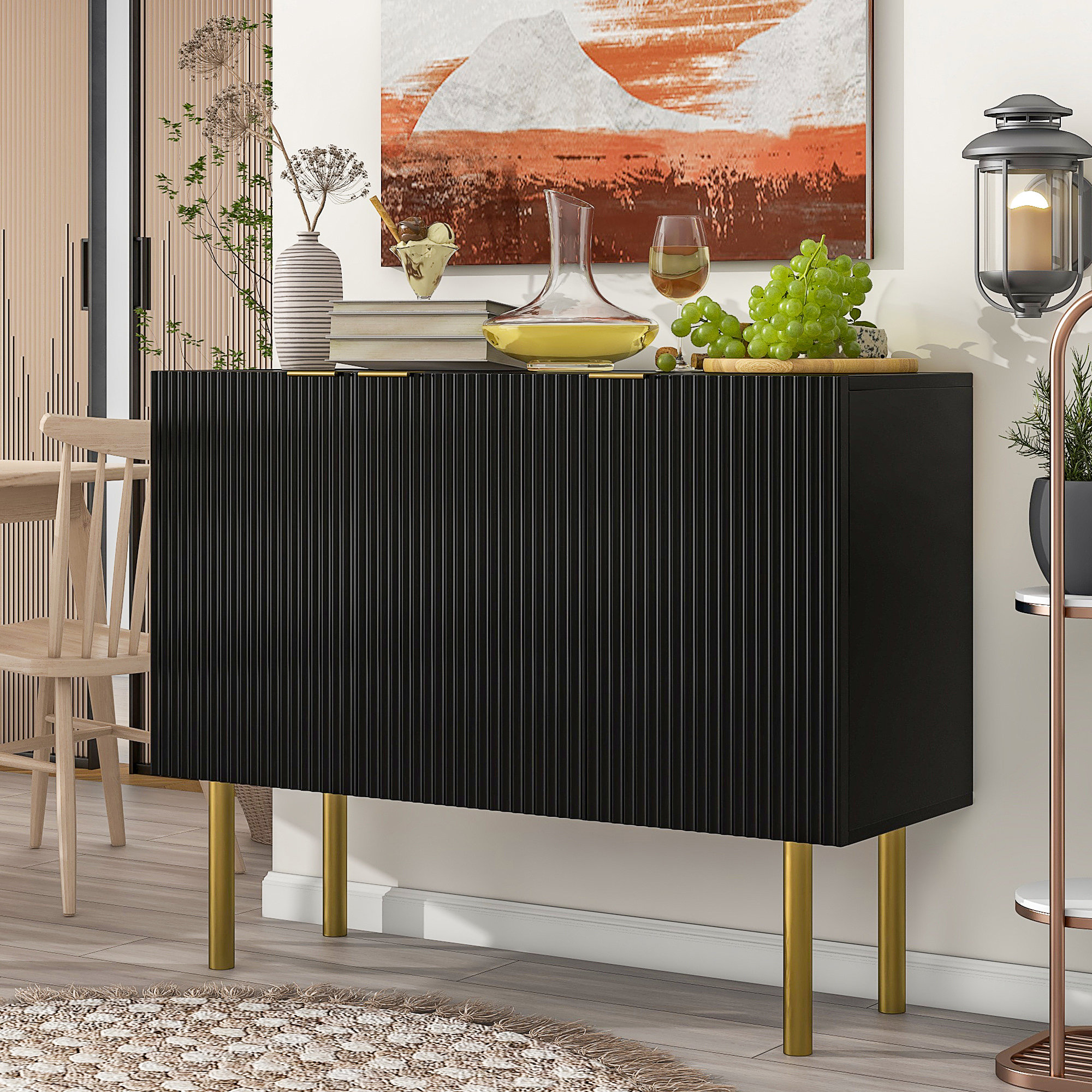 Mercer41 Geovanna Modern Luxury Sideboard Cabinet – Particle Board ...