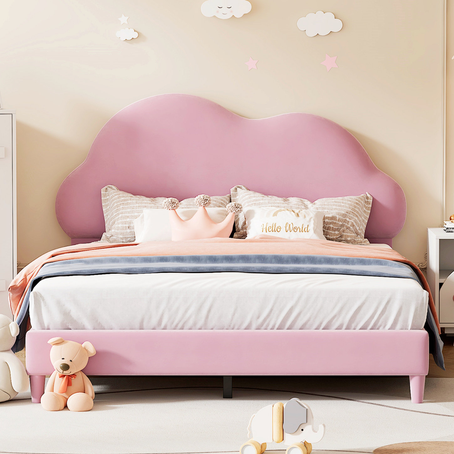 Latitude Run® Arlogh Upholstered Scalloped Bed | Wayfair