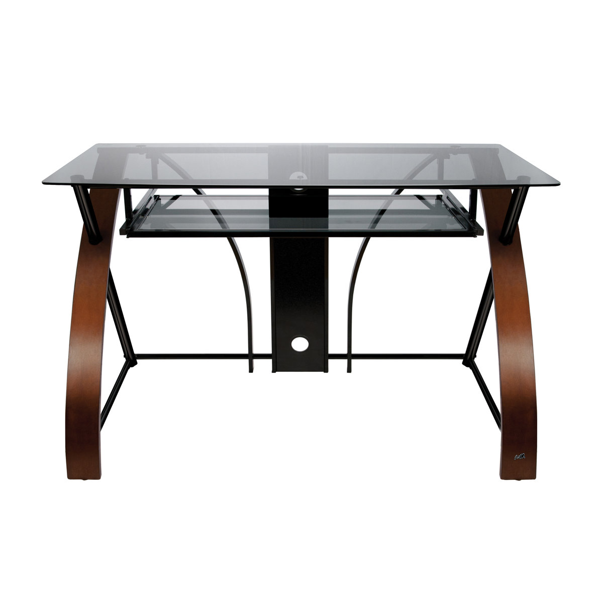 Ebern Designs Cayuga Glass Desk & Reviews | Wayfair
