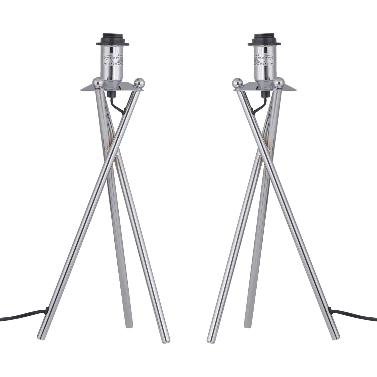 Marlow Home Co. Shedd 39.6Cm Polished Chrome Table Lamp Base Set ...