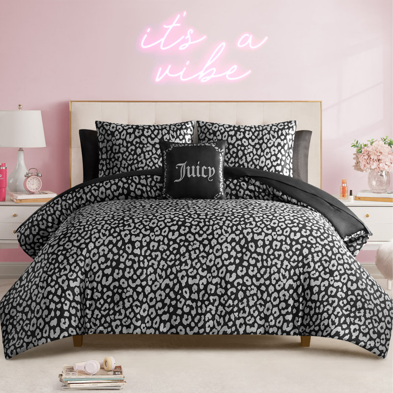 Juicy Couture Modern Leopard Satin Comforter Bed in a Bag & Reviews ...