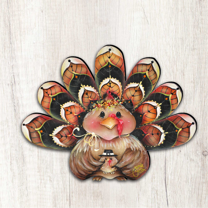 The Holiday Aisle® Be Thankful Turkey Sitter Wall Decor | Wayfair