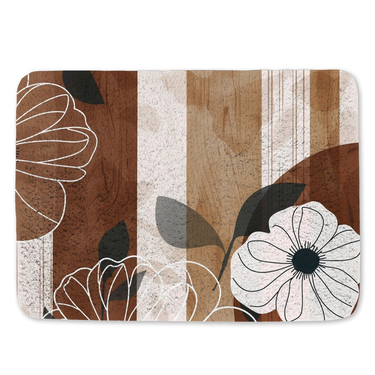 Red Barrel Studio® Abstract flora Bath Mat Abstract Bathroom Decor ...