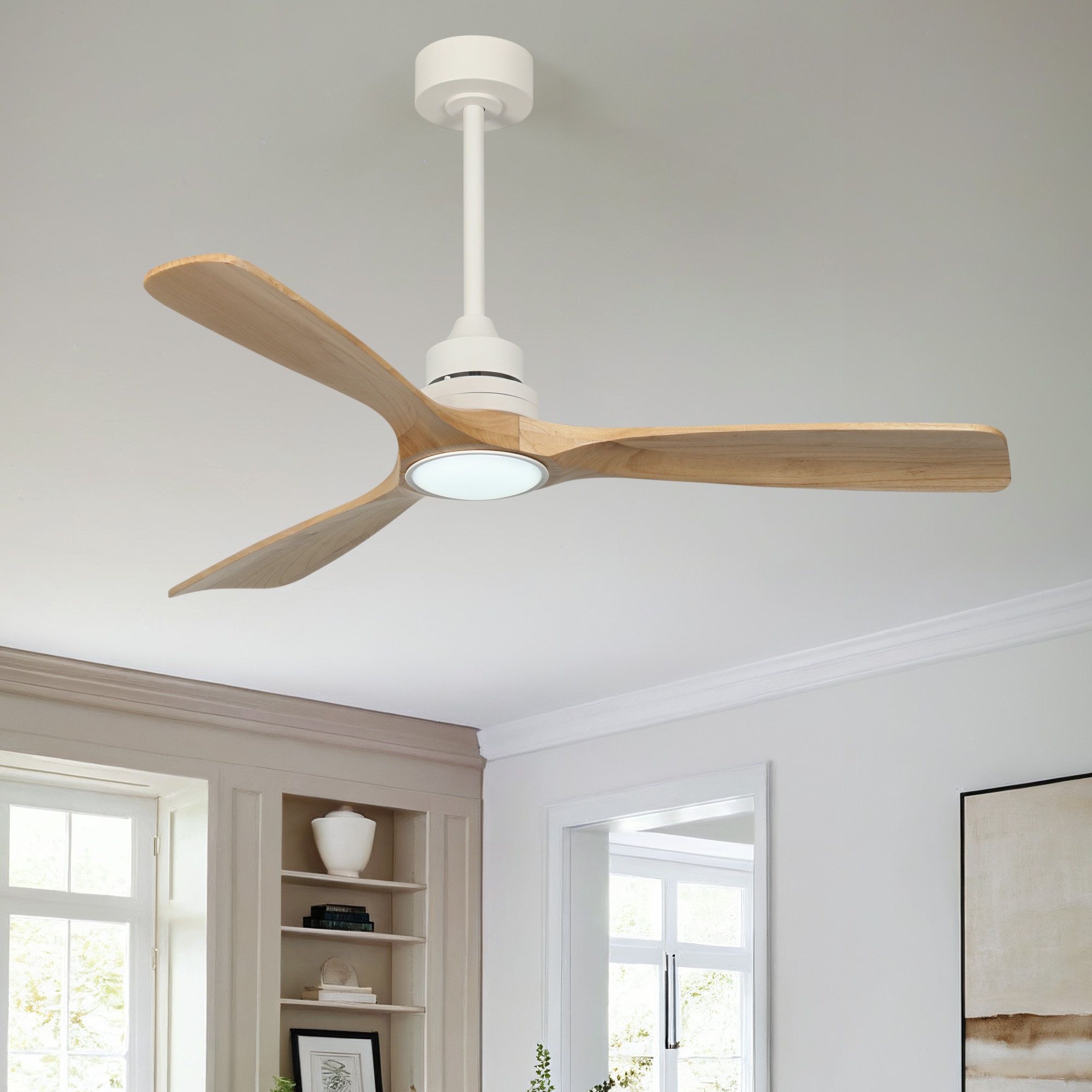 Wrought Studio™ Karlena 52'' Ceiling Fan with LED Lights and Remote ...
