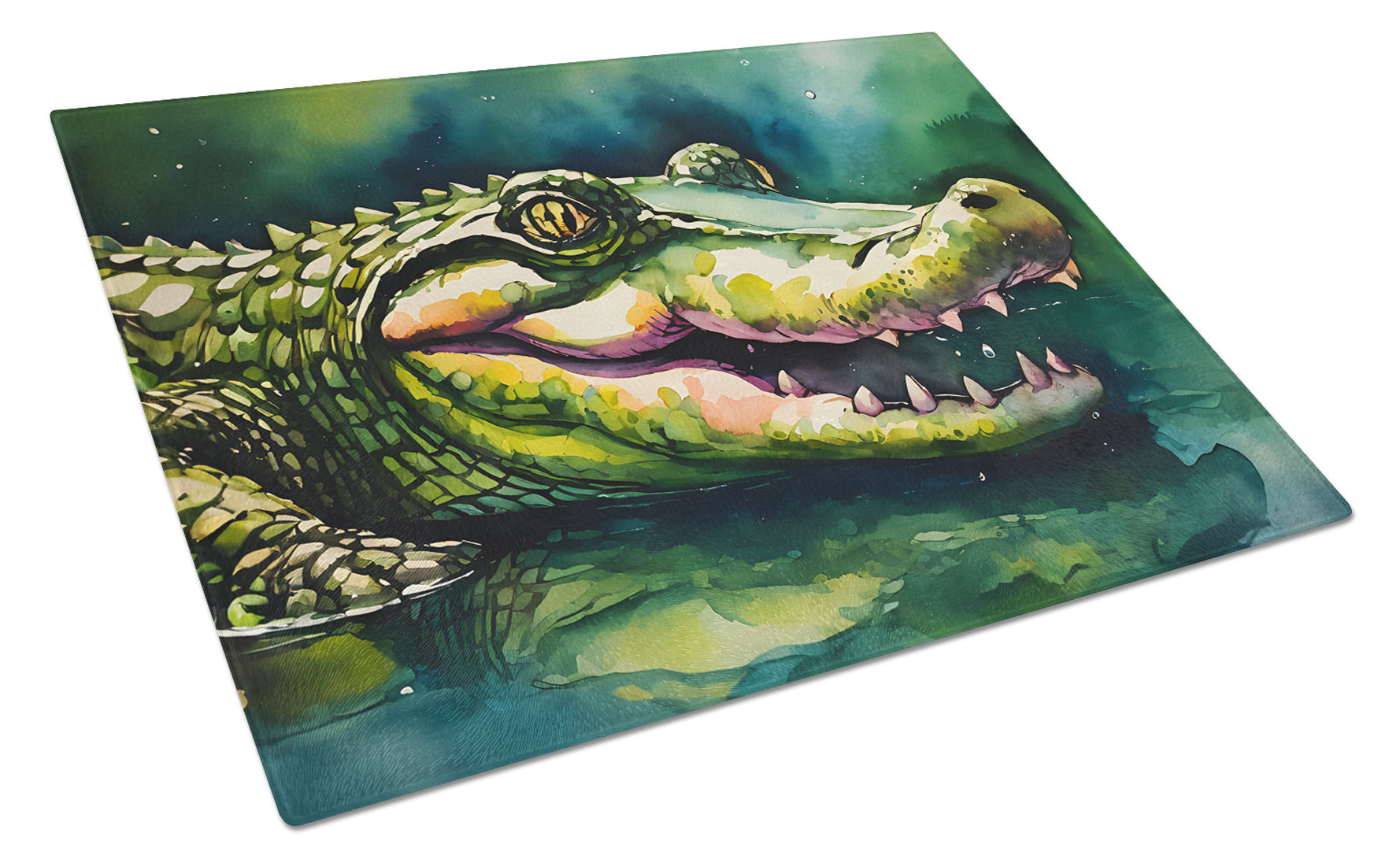 Caroline's Treasures Alligator Glass Cutting Board Large | Wayfair