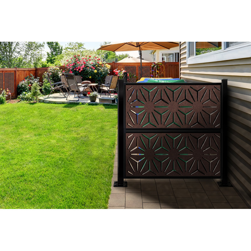 OUTDECO 2' x 4' Black Metal Privacy Panel Frame Kit for Outdeco ...