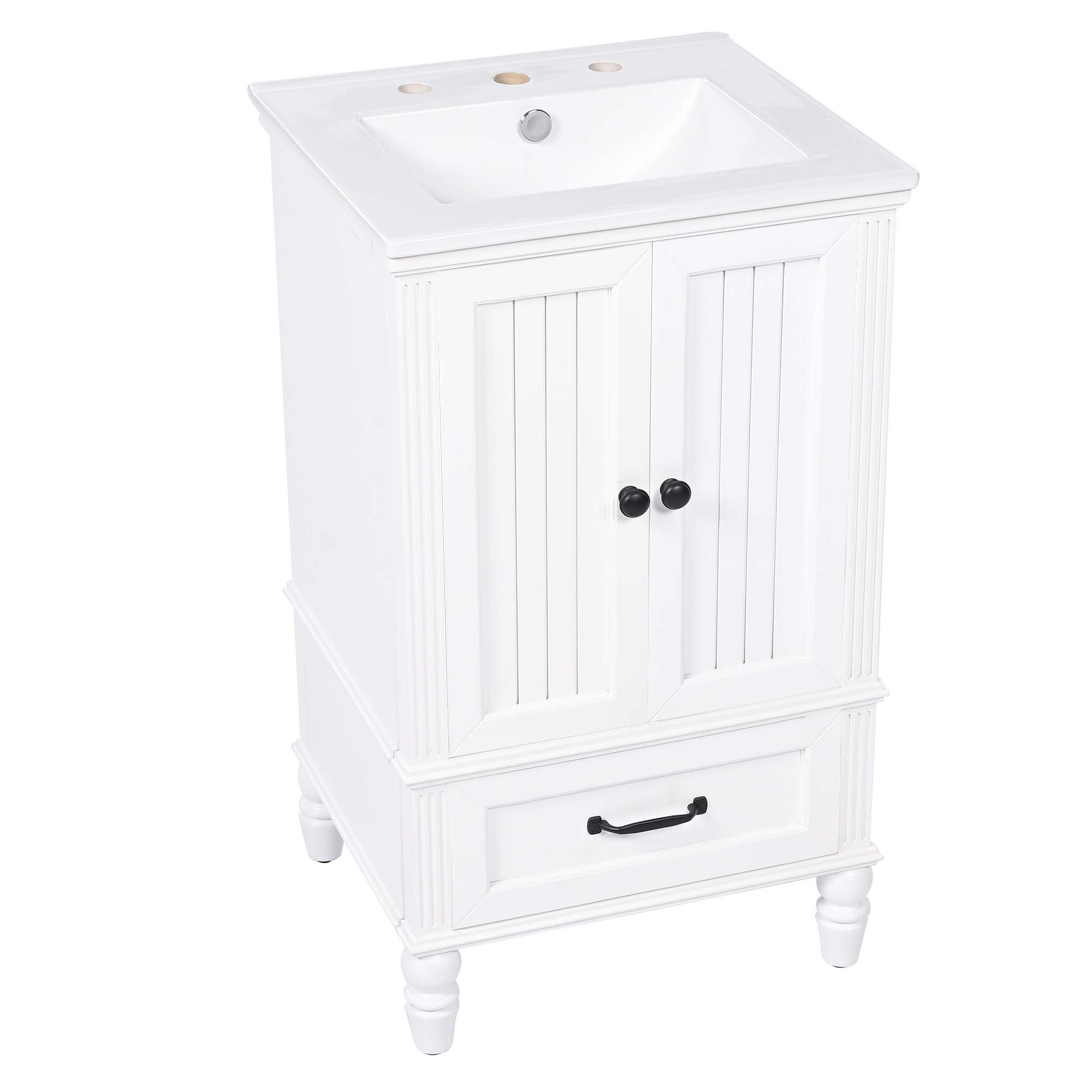 Charlton Home Meuble-lavabo de 20 po avec lavabo, armoire de salle de ...