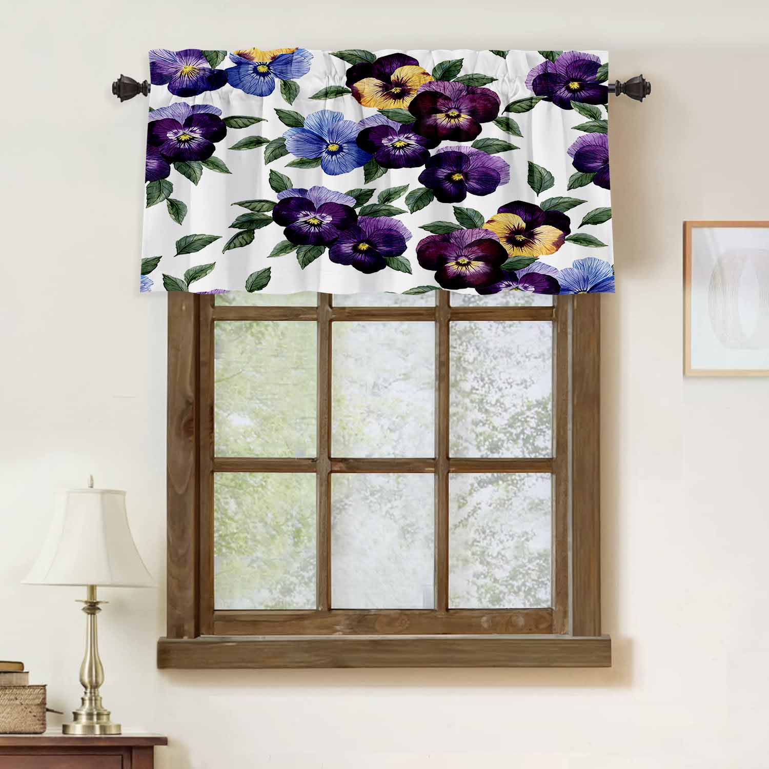 Ophelia & Co. Pink 52"W Colorful Abstract Floral with Pansy Window ...
