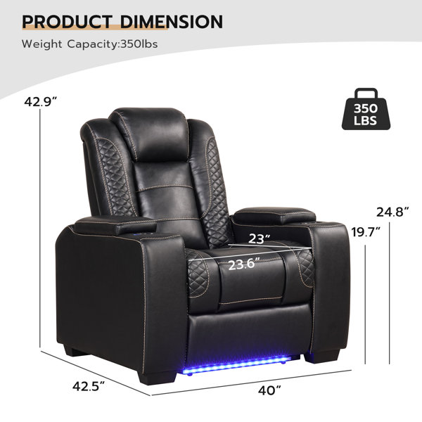 Red Barrel Studio® 40'' Dual Motor Power Recliner Man Cave Home Theater ...