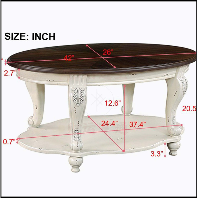 Alcott Hill® 42" oval wood coffee table 2-Tier | Wayfair
