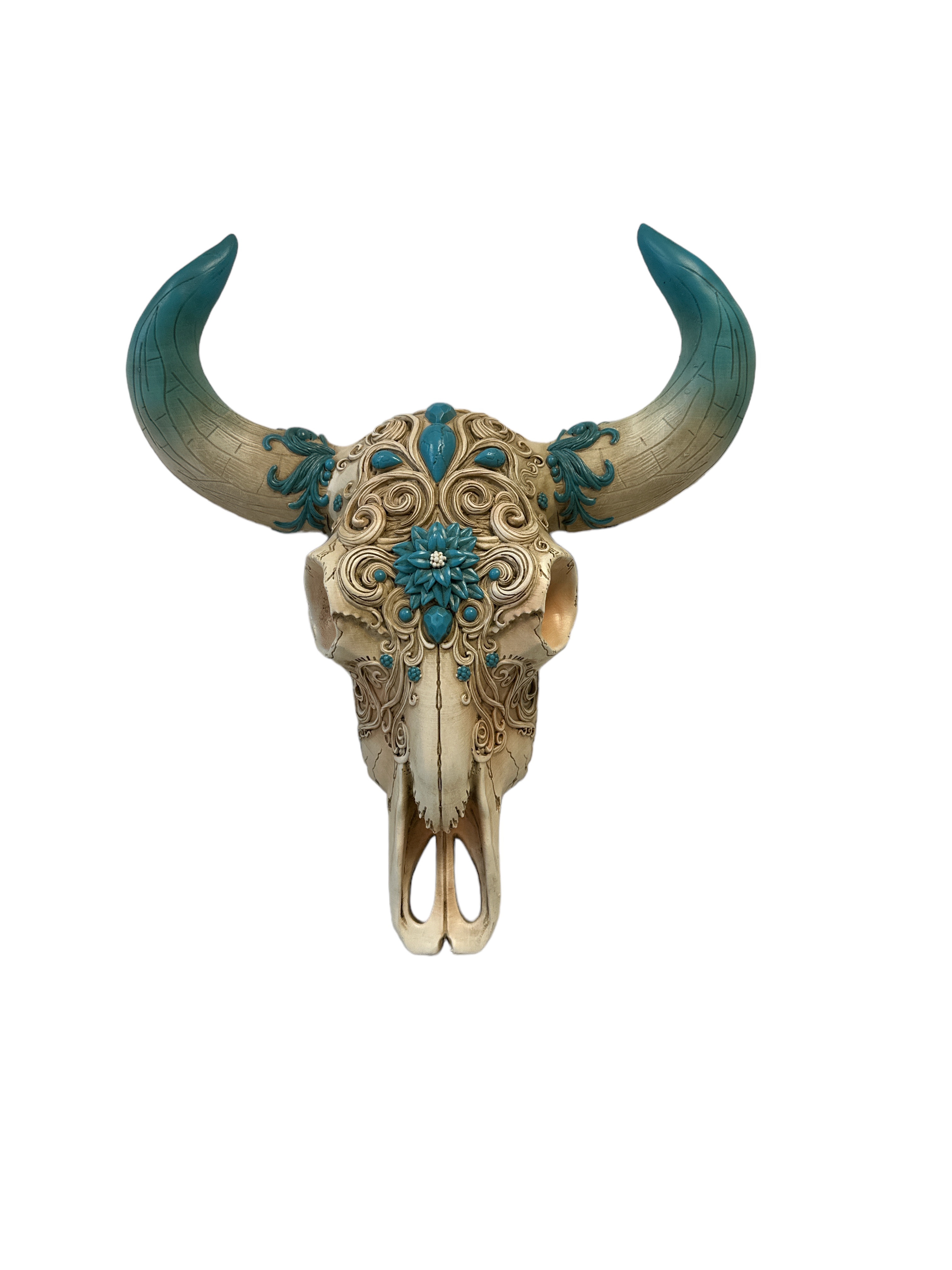 Bungalow Rose Southwestern Ornate Scroll Bone Longhorn Cow Bull Skull ...