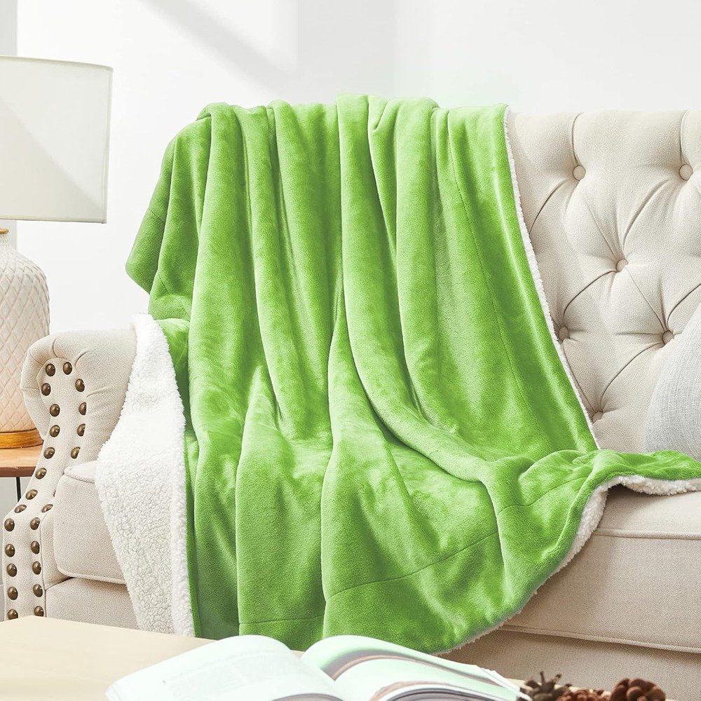 MAXAYA Fleece Blanket (Throw Size Lime Green) P... | Wayfair