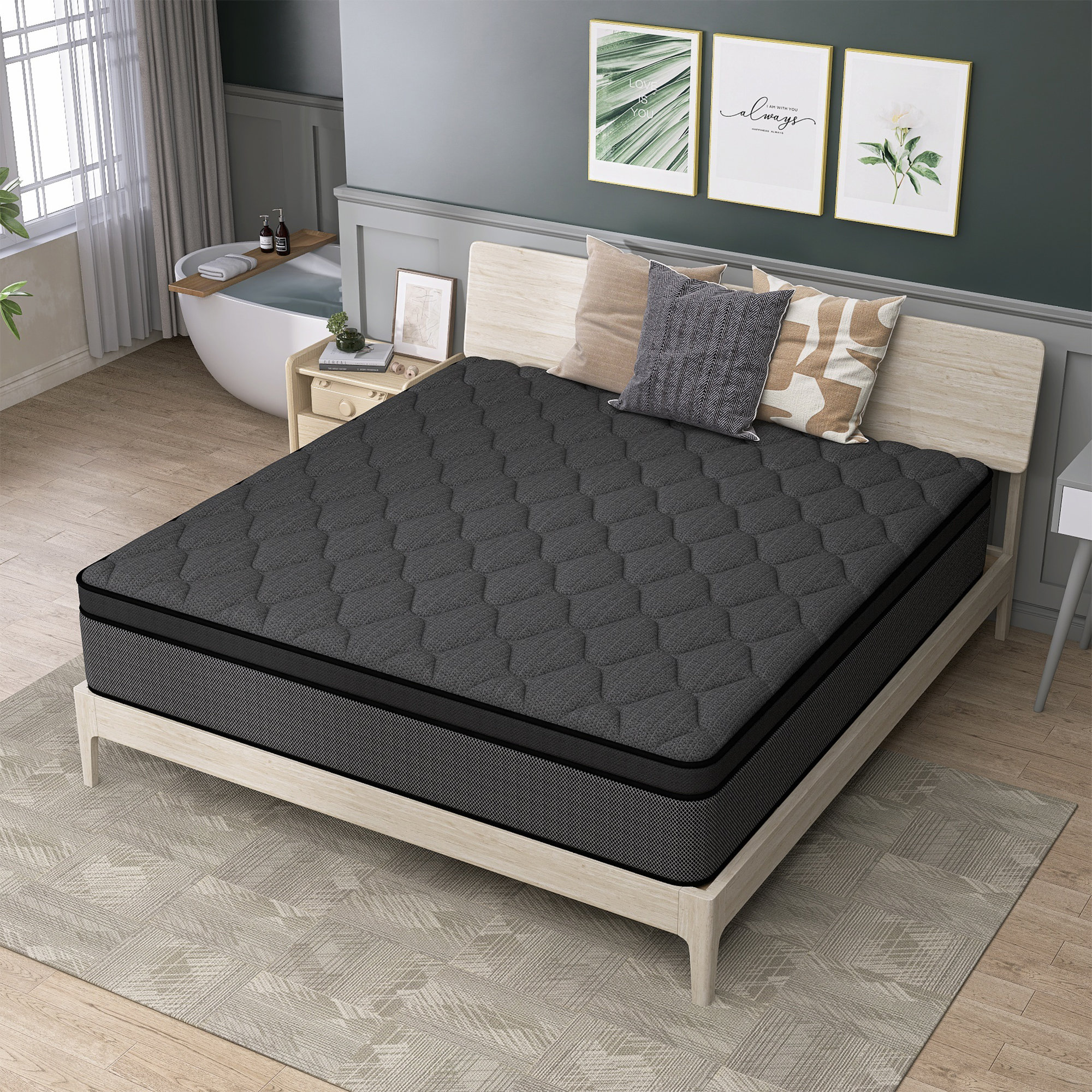 Ladinimo Medium Hybrid Mattress With Individually Pocket Springs And ...