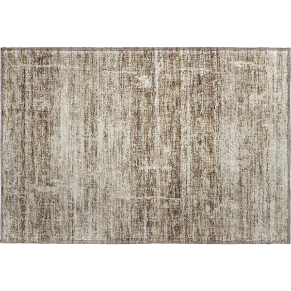 17 Stories Premium Machine Washable Gerardo Brown Rug | Wayfair
