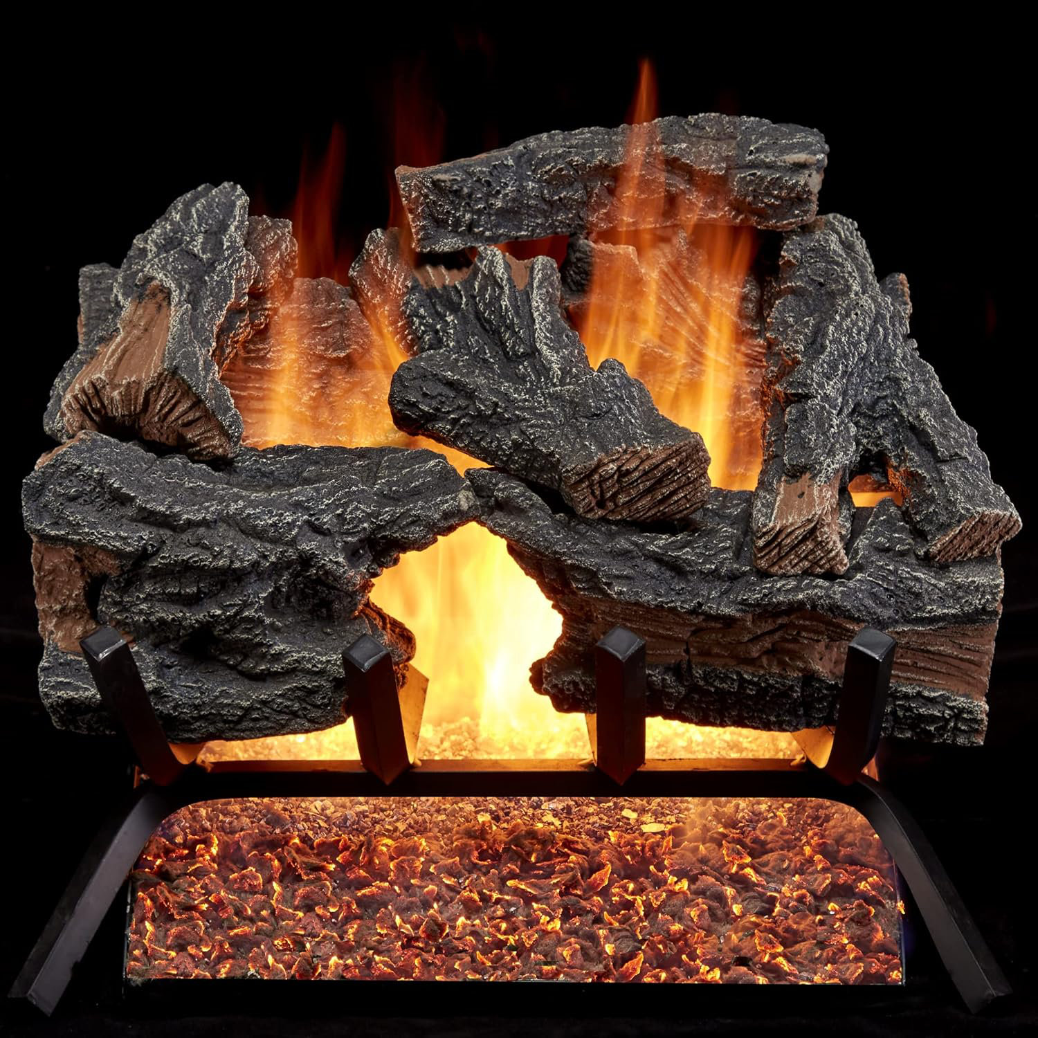 SHANXIQIANNA Natural Gas Vented Fireplace Logs Set with Match Light ...