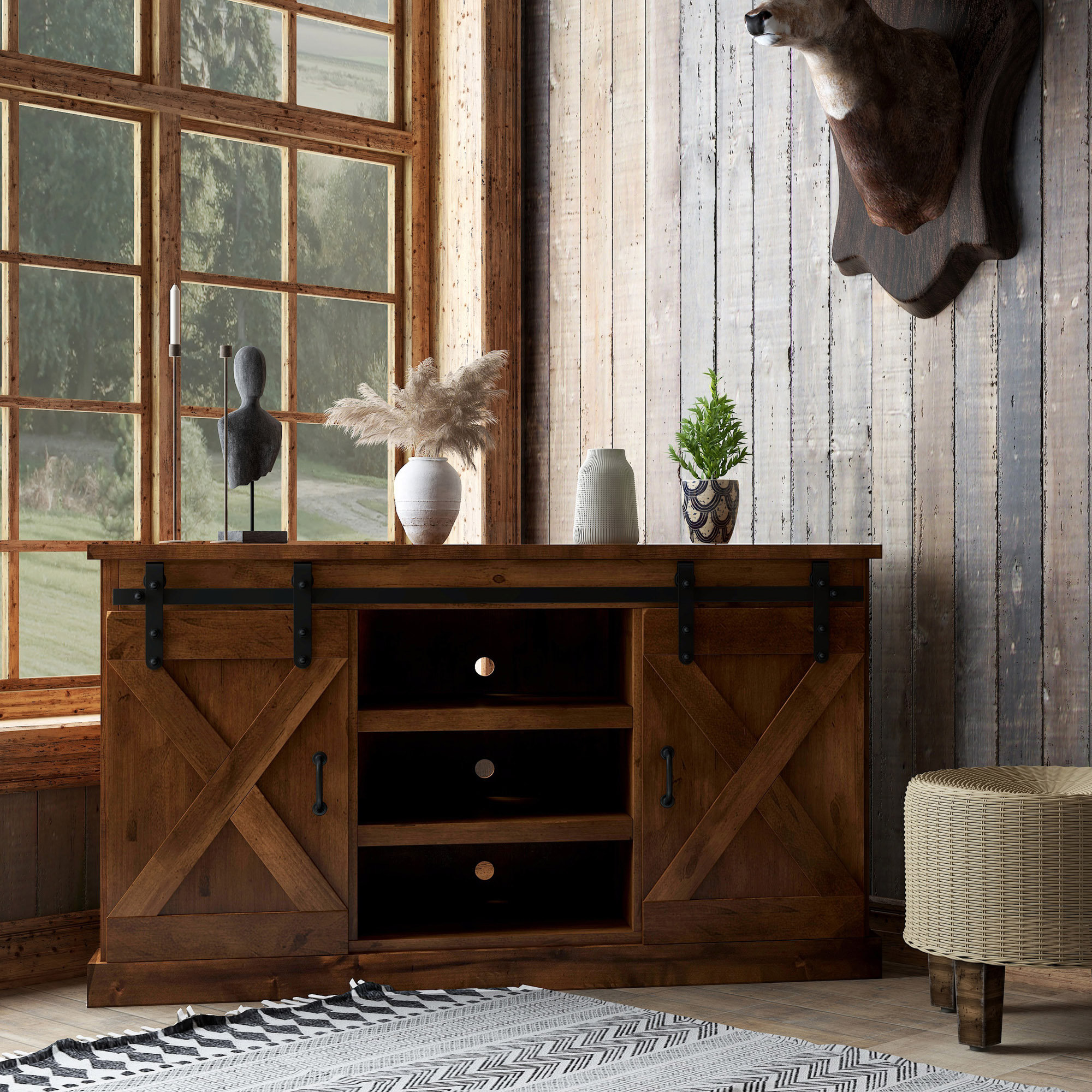 Corrigan Studio Corner TV Stand For Tvs Up To, No Assembly Required ...