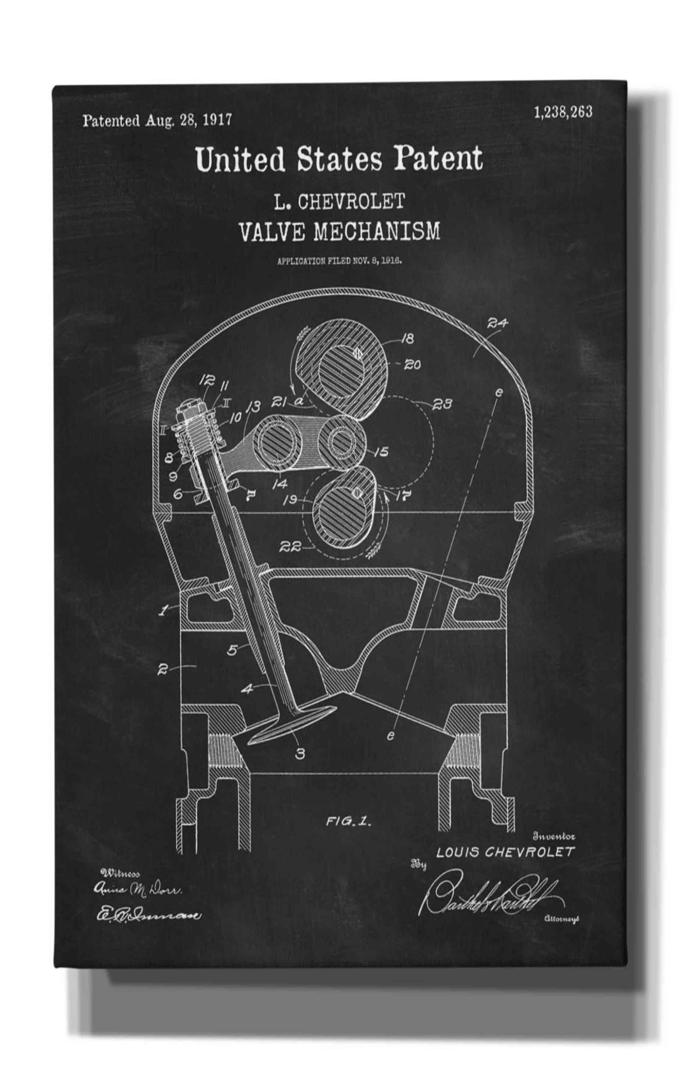 17 Stories Valve Mechanism Blueprint Patent Chalkboard by - on ...