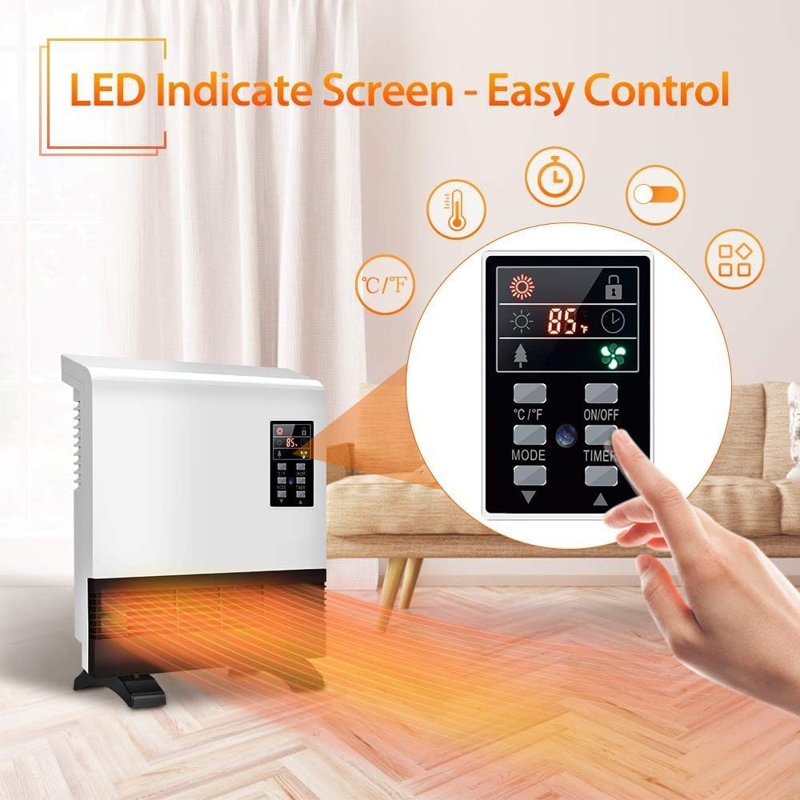 Nordic Hygge 1500-Watt Wall Mounted or Floor Portable Space Heater ...