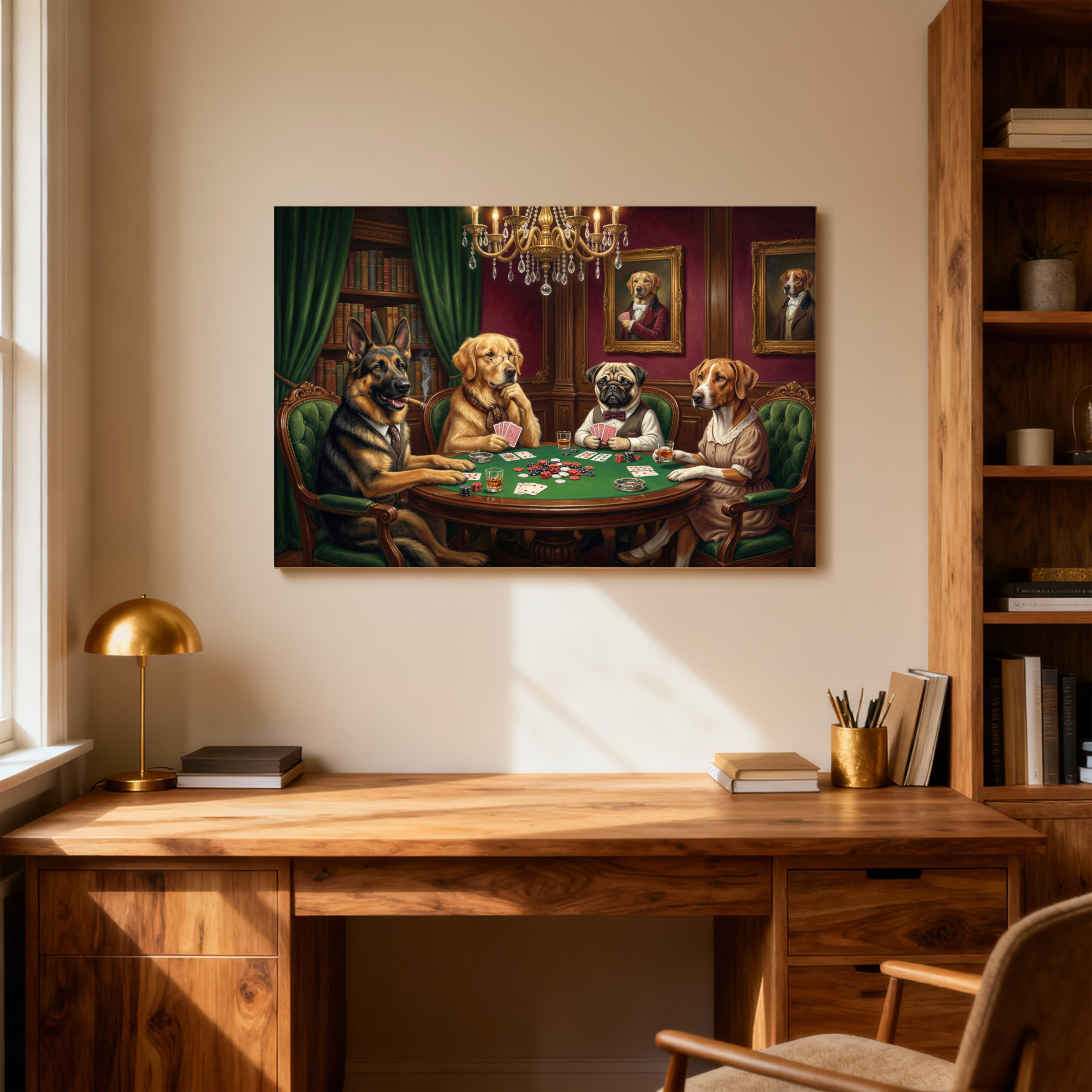 Astoria Grand Animals Dogs Playing Poker In Elegant Room | Wayfair