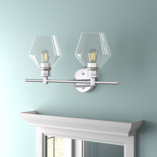 2 Light Chrome Bathroom Vanity Lighting You'll Love | Wayfair