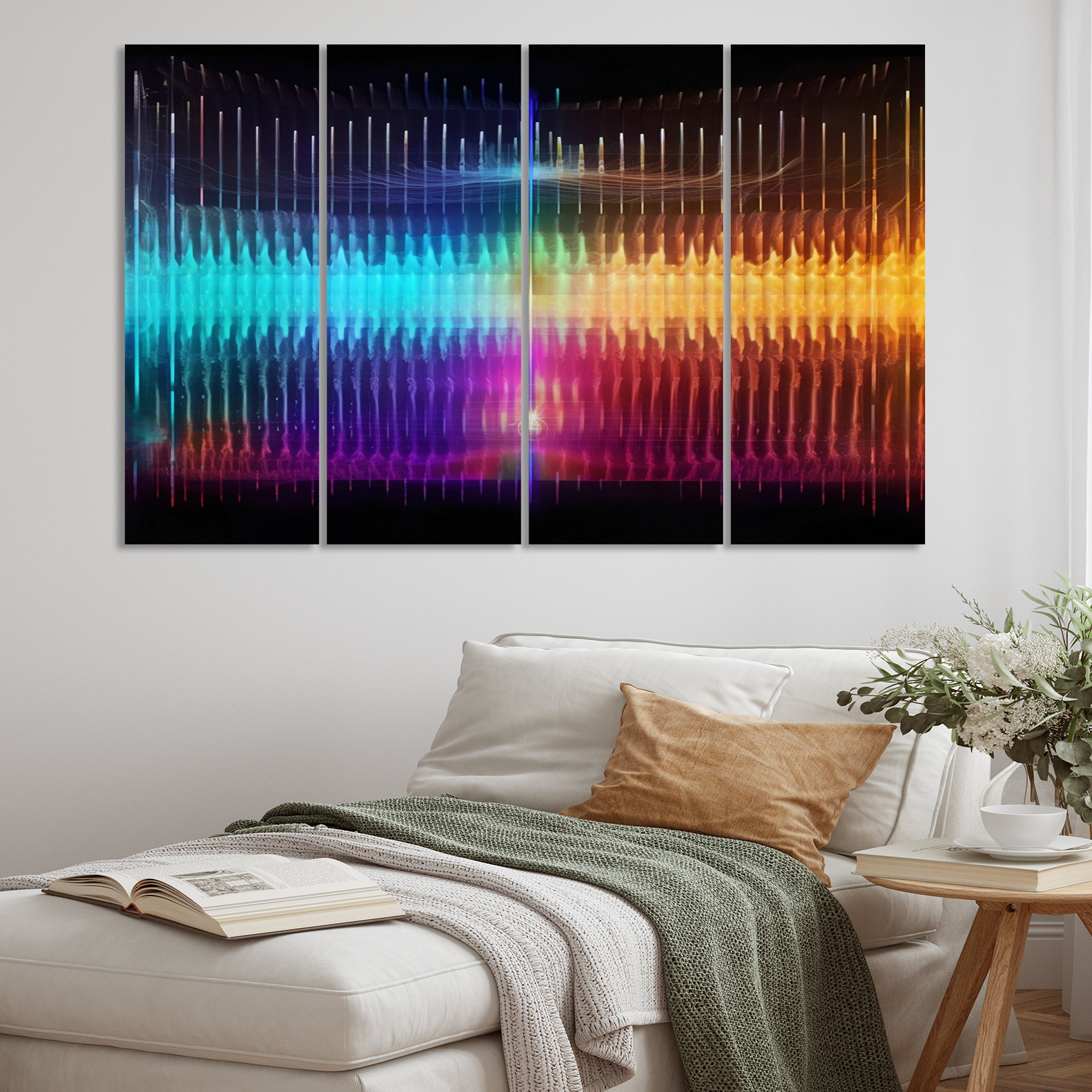 Design Art Abstract Schumann Resonances Waveform Spectrum II 4 Pieces ...