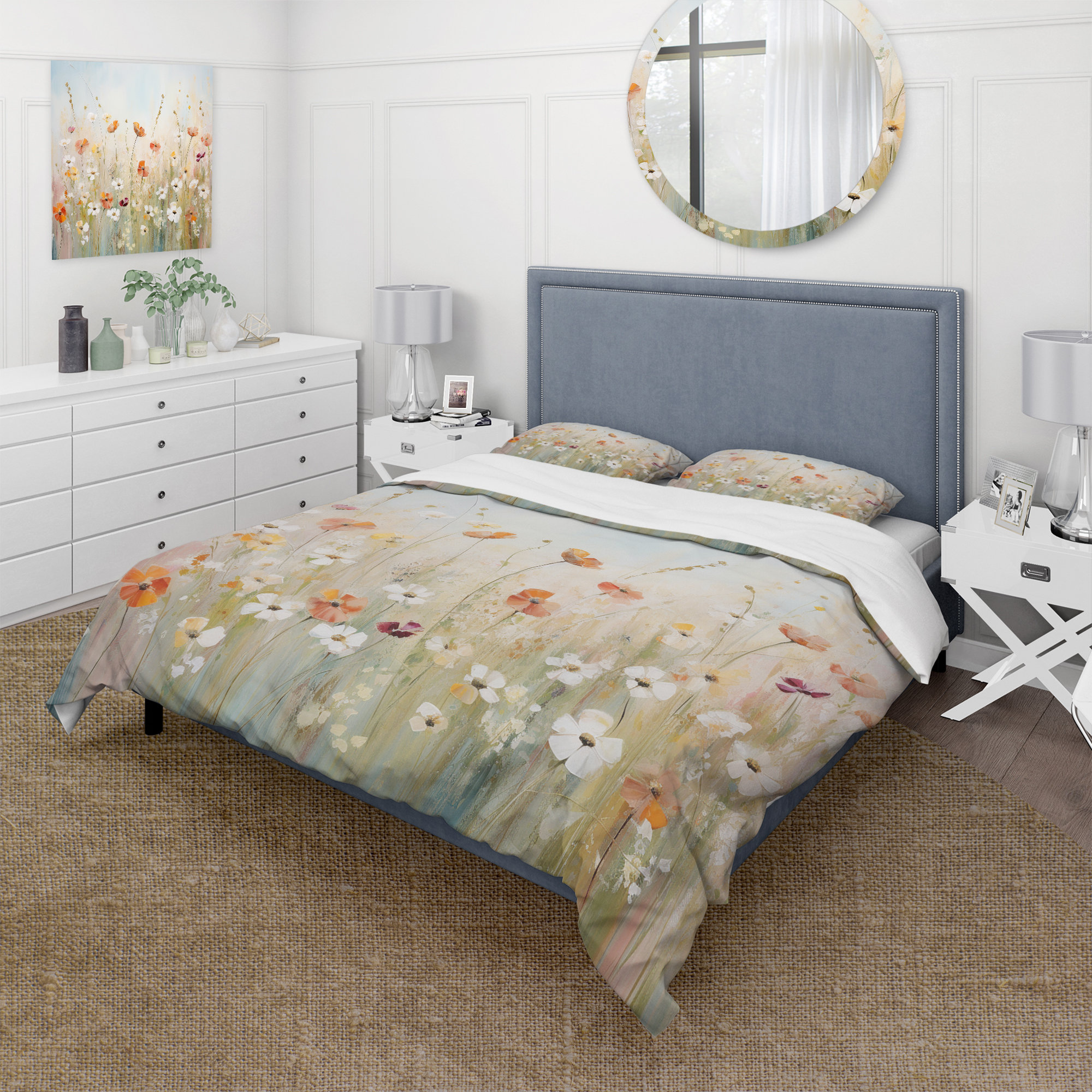 Design Art Meadow Contemporary Wildflowers - Meadow Duvet Cover Set ...