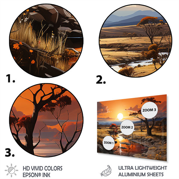 DesignArt Australia Outback Wonder I - Landscapes Metal Wall Decor Set ...