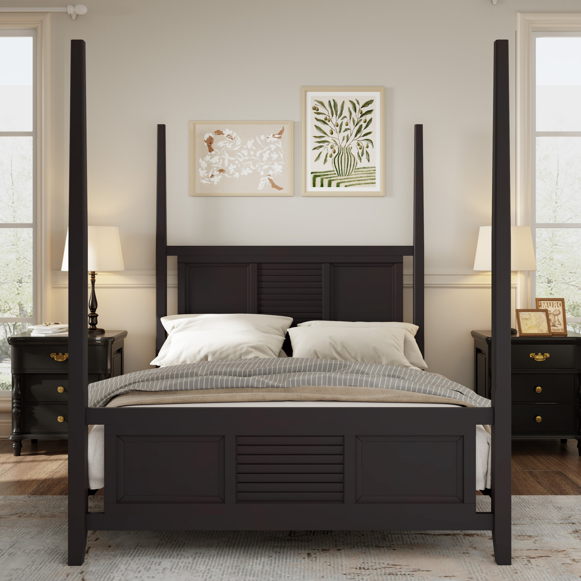 Red Barrel Studio® Traditional Solid Wood Four Poster Bed | Wayfair