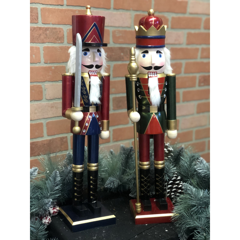 The Holiday Aisle® 2 Piece King and Guard Nutcracker Set & Reviews ...