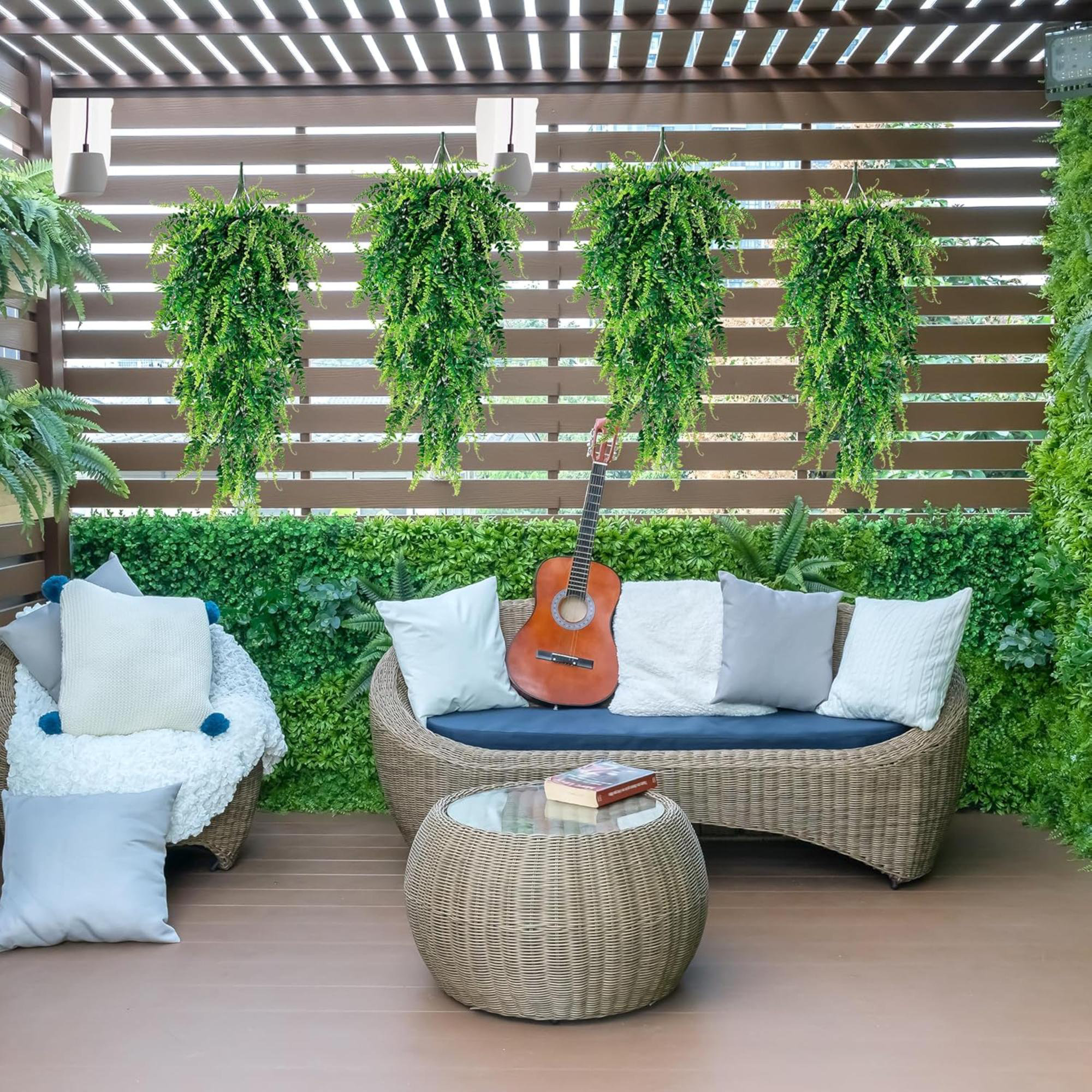 Dakota Fields 4 Pack Artificial Hanging Plants Fake Hanging Plant Faux ...