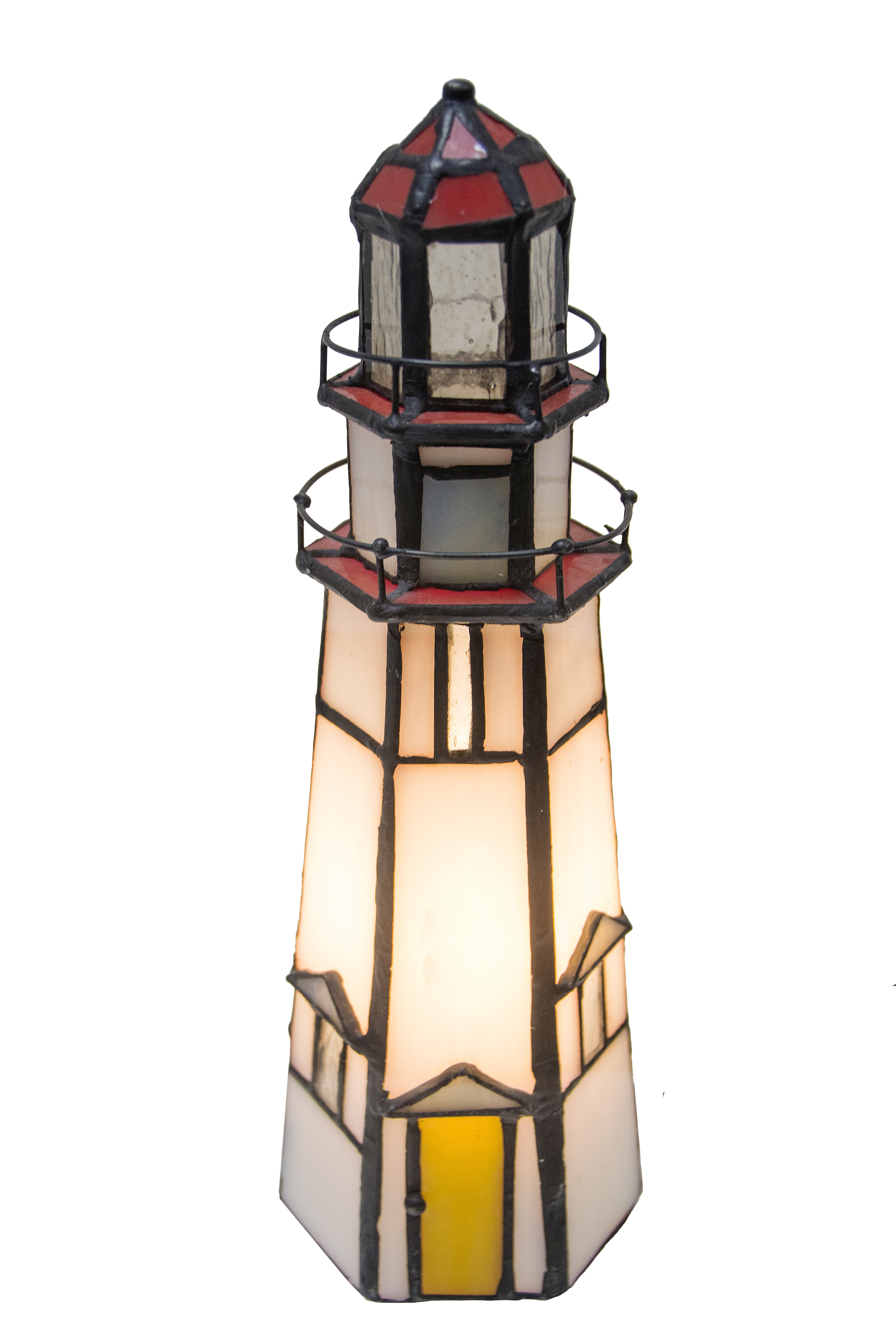 Meyda Lighting Marble Head Lighthouse 9" Lighted Art Glass Novelty ...