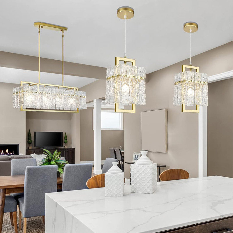 Rosecliff Heights Pendant Light for Kitchen Island, Luxury Water Ripple ...