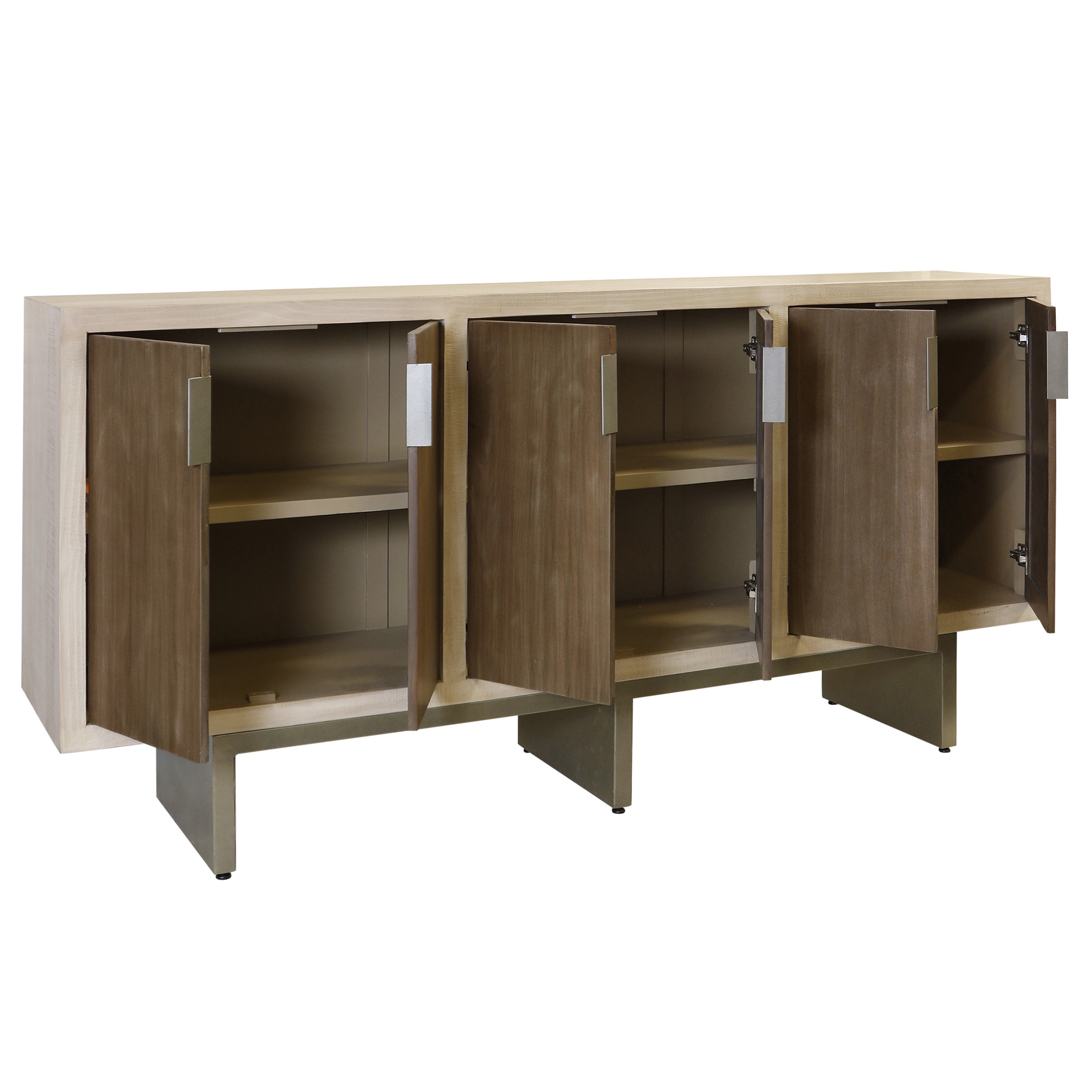 Millwood Pines 6-Door Two-Tone Console - Natural | Wayfair