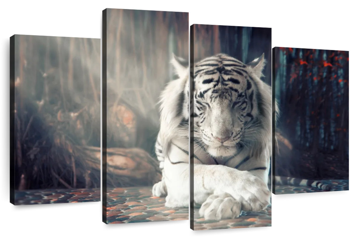 Ebern Designs Brampt White Tiger Mood | Wayfair