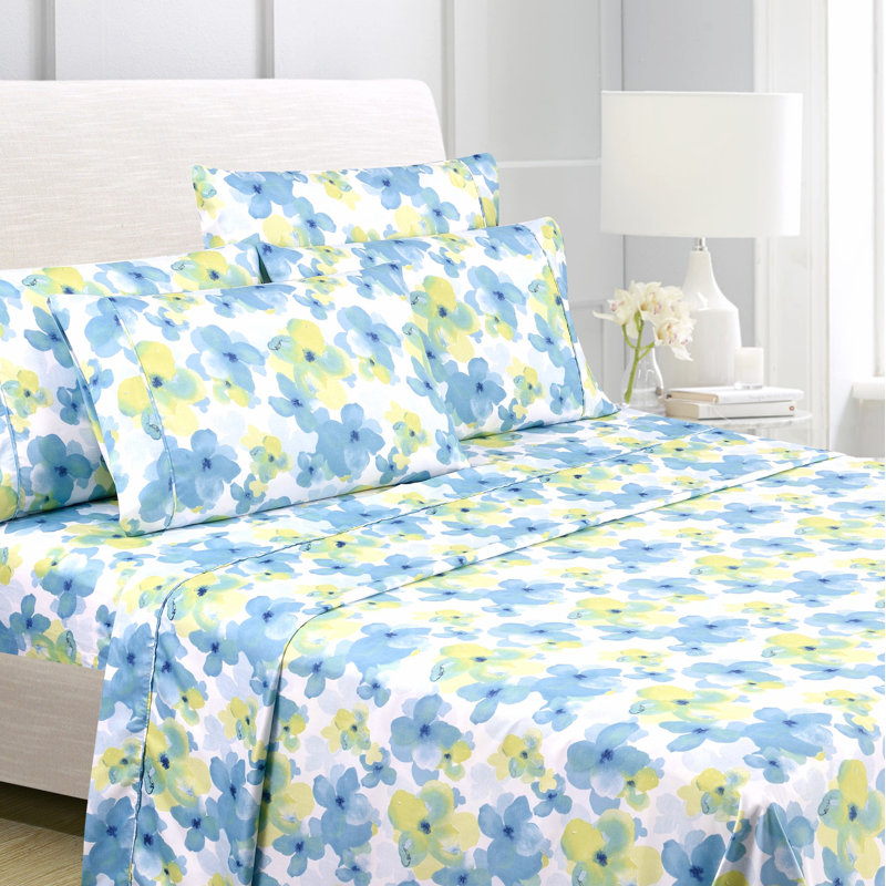 AmericanHomeCollection Premium Floral Microfiber Sheet Set & Reviews ...