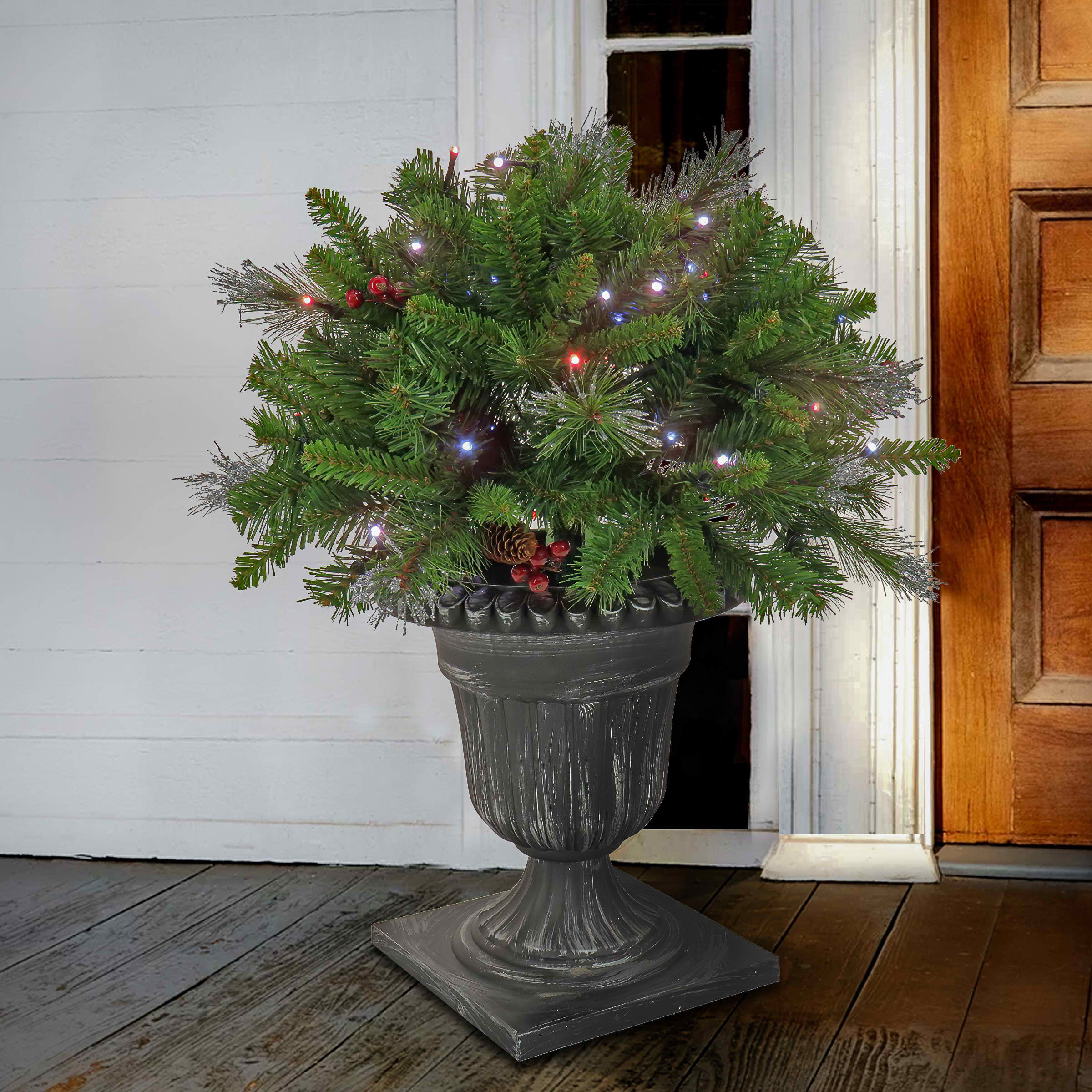 National Tree Company 24" Crestwood Spruce Porch Bush with Twinkly LED ...