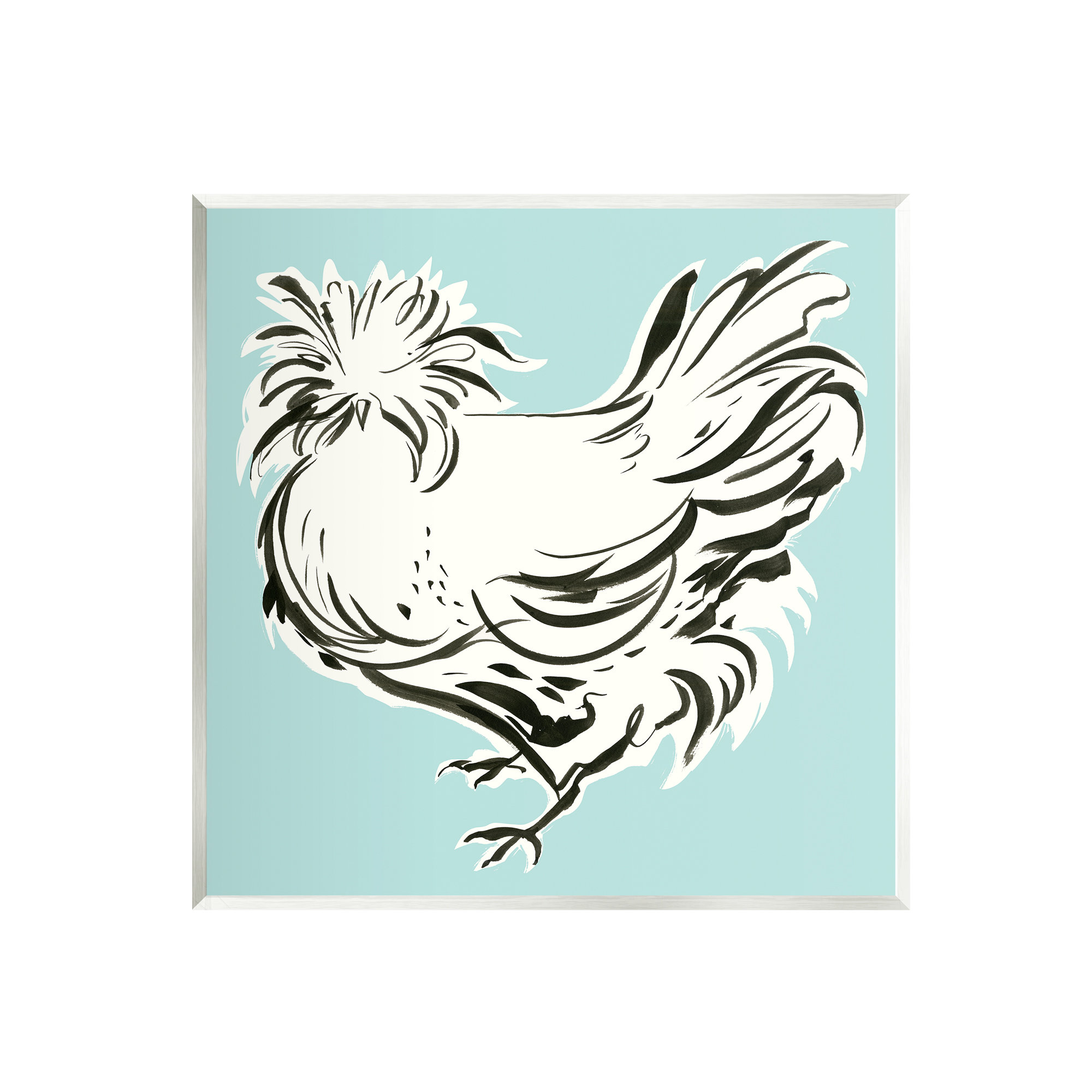 Stupell Industries " Modern Chicken On Blue " by Laura Marr - Wayfair ...