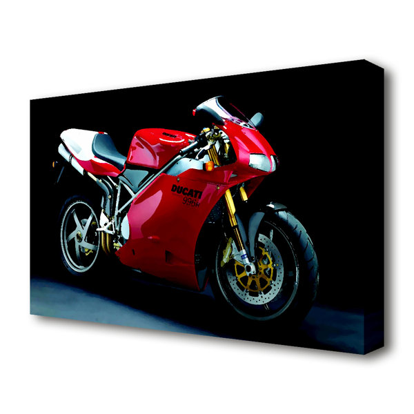 East Urban Home Motorbike Ducati - Wrapped Canvas Print | Wayfair.co.uk